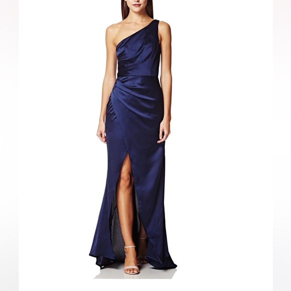 Jarlo London | Dresses | Jarlo One Shoulder Navy Maxi Gown | Poshmark
